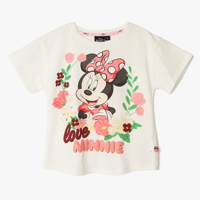Camiseta Niña con Estampado Manga corta Algodón Minnie MINNIE ...