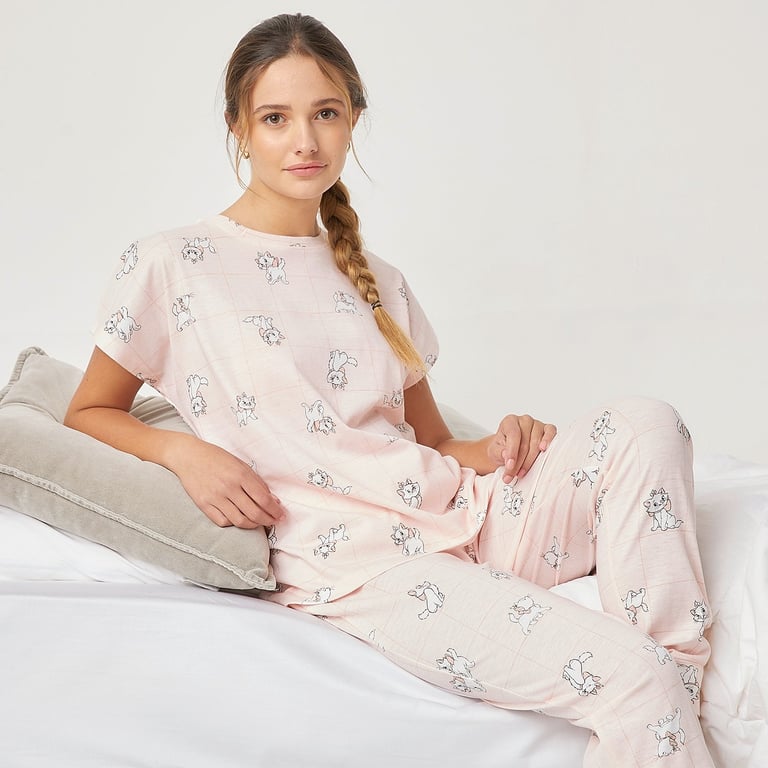 Pijama completa con pantalón Mujer Manga corta de Algodón Disney DISNEY ...