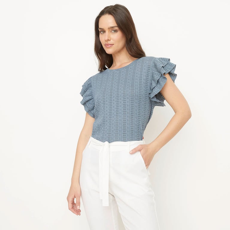 Blusa Mujer con Boleros Manga corta globo University Club UNIVERSITY ...