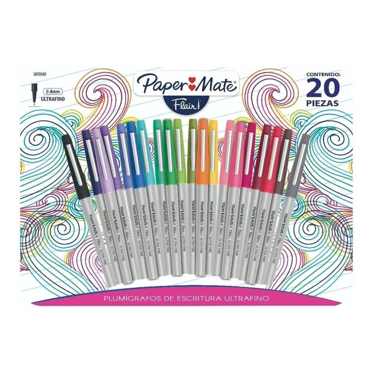 Marcadores plumígrafos flair ultrafinos paper mate PAPER MATE ...
