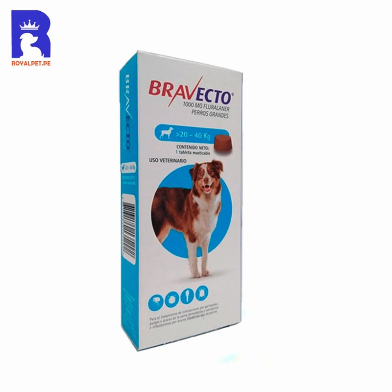 Antipulgas Bravecto 1000 Mg Perros Grandes 20-40 Kg | Sodimac Perú