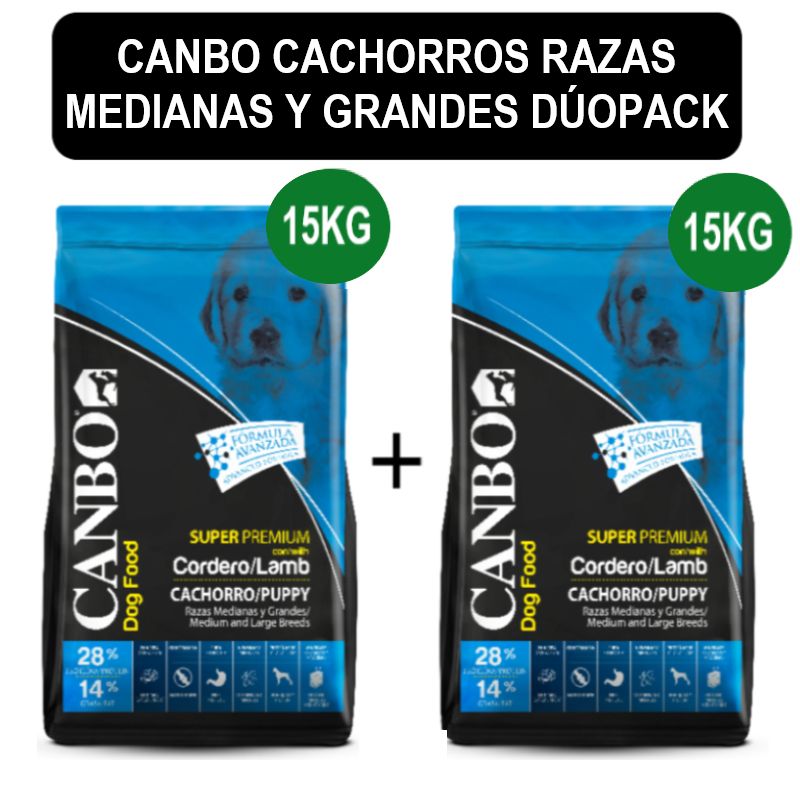 Canbo Cachorro Razas Medianas y Grandes Dúo Pack 15 Kg CANBO ...