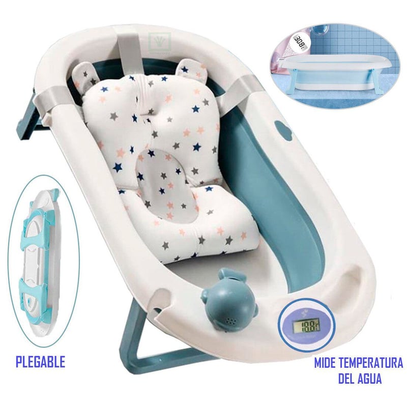 Bañera Tina de Baño para Bebe Plegable Azul DOUX BEBE | falabella.com