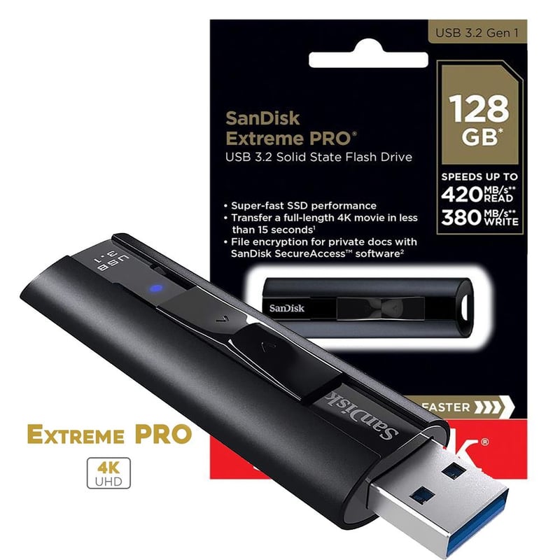 USB Extreme PRO 3.2 4K Speed 420mb/s 128GB Pendrive Sandisk SANDISK | falabella.com