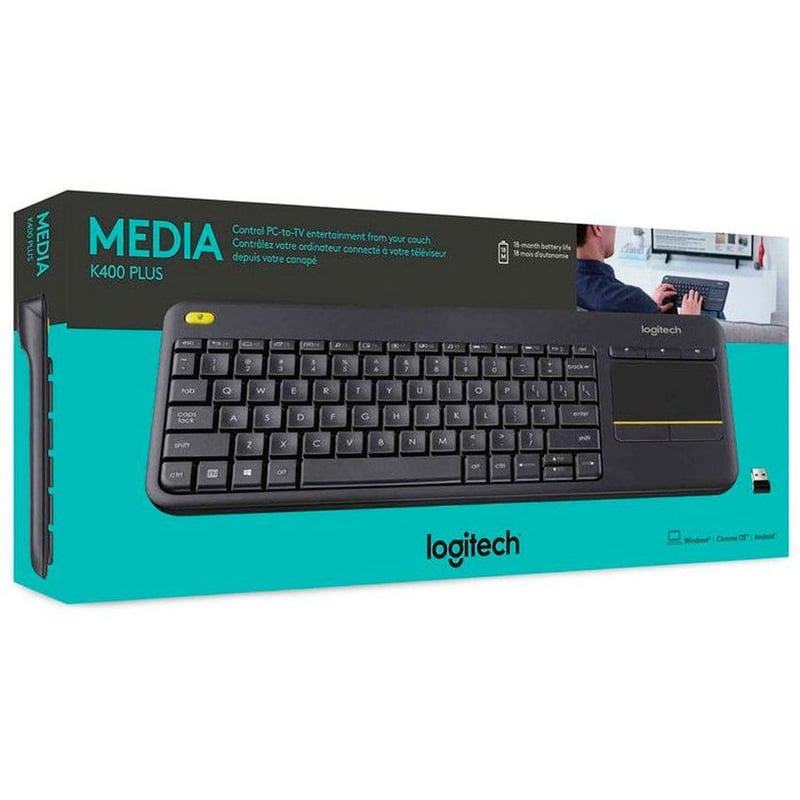 Teclado Logitech K400 Plus Inalámbrico Touchpad - Negro LOGITECH ...