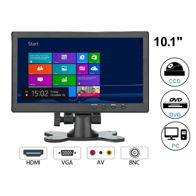 Monitor 10.1 Hdmi Vga Rca Bnc Pantalla Lcd HD Audio Cctv GENERICO ...