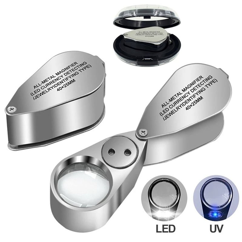 Lupa Metálica 40x 25mm Con Luz Led Geólogo Joyero Luz minería GENERICO | falabella.com