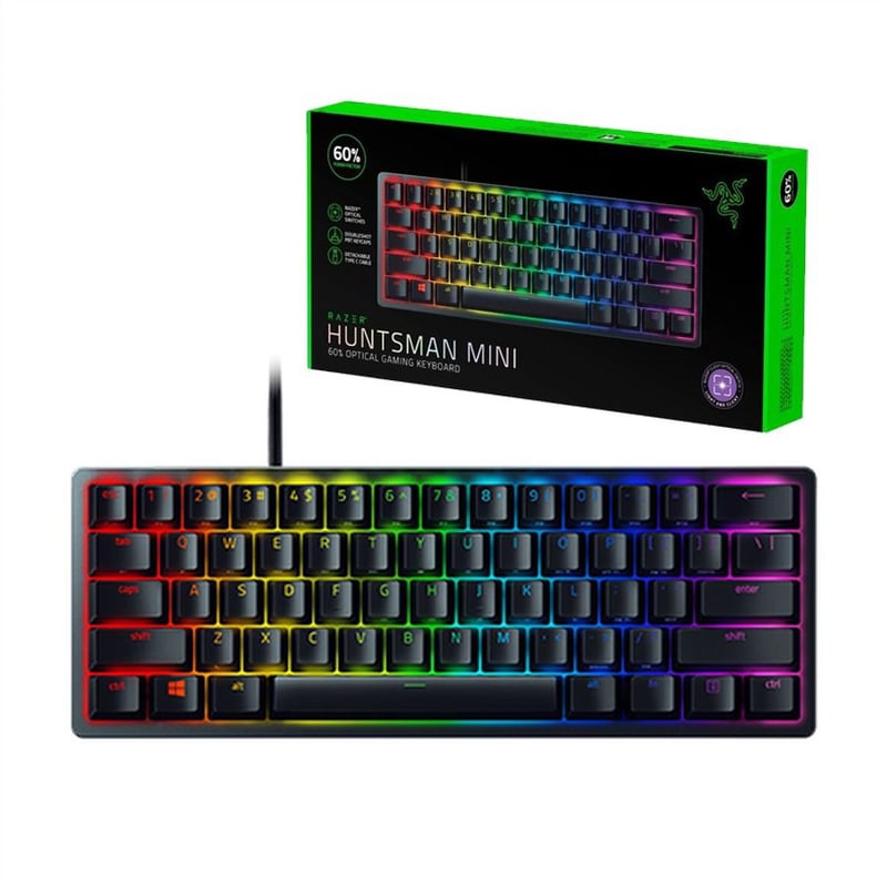 Teclado Razer Huntsman Mini 60 Mecánico RGB Clicky NEGRO - ESPAÑOL ...