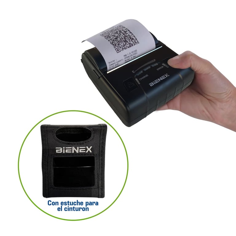 Impresora ticketera térmica Portátil 80mm USB Bluetooth BIENEX. BIENEX ...