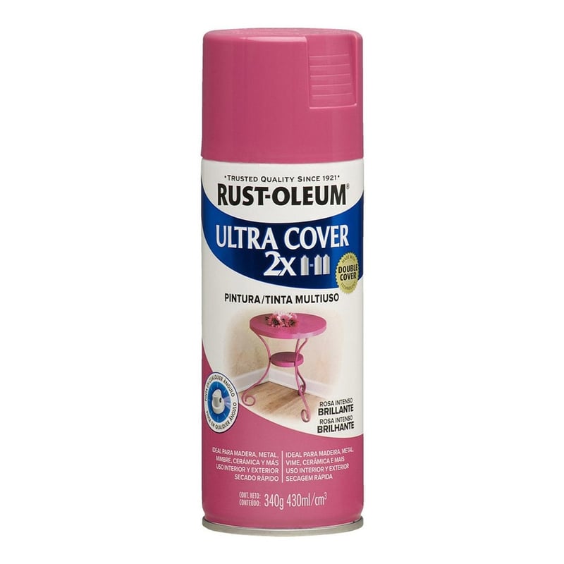 Aerosol Multiusos Ultra Cover 2x Rosa Intenso Brillante 340g RUST OLEUM | falabella.com