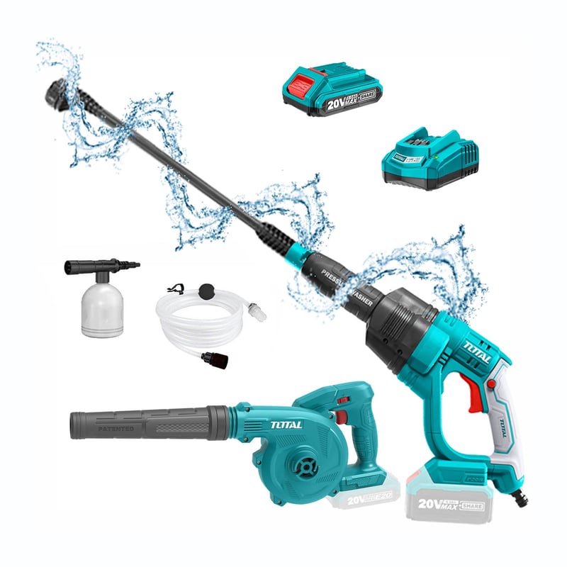 COMBO 20V SOPLADOR ASPIRADORA HIDROLAVADORA INALAMBRICA 248BAR TOTAL ...