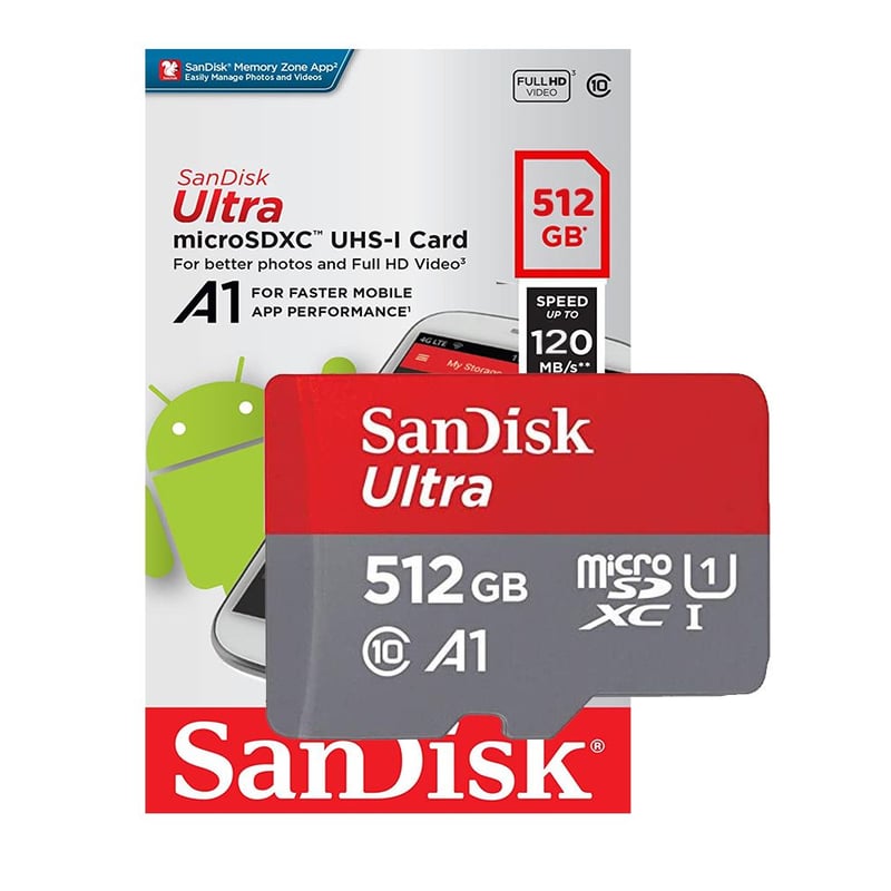 Sandisk Ultra A1 Memoria Micro SD 512GB 120Mbps Clase10. SANDISK ...