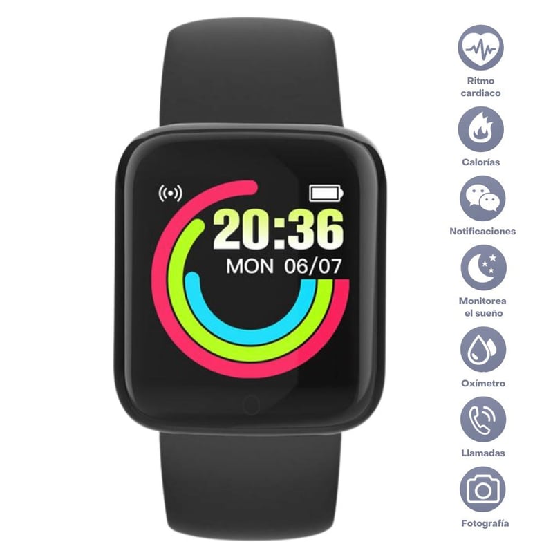Smartwatch D20 Macaron Color Negro GENERICO | falabella.com