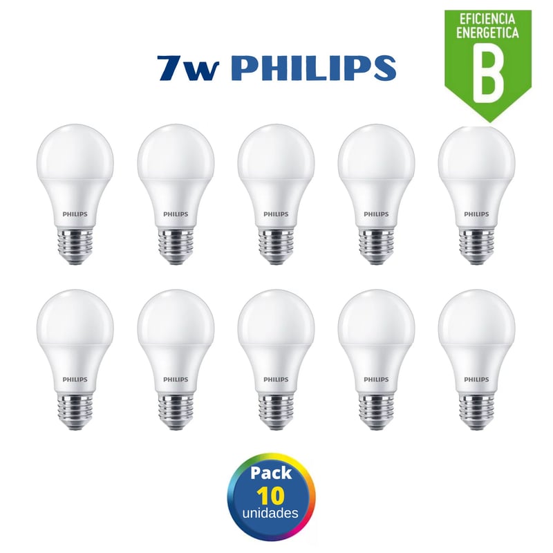 Foco led philips 7w ecohome / pack 10 unidades PHILIPS | falabella.com