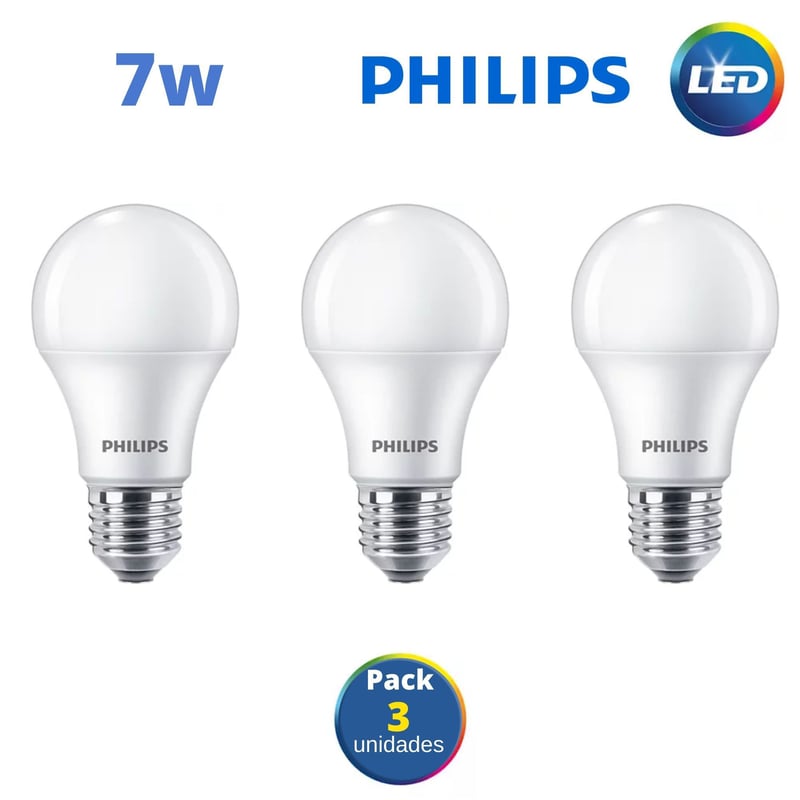 Foco led philips 7w ecohome / pack 3 unidades PHILIPS | falabella.com