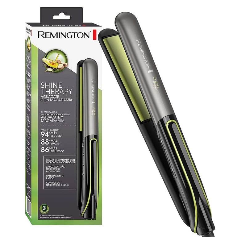 Plancha Alisadora Remington S12A Shine Therapy Aguacate con Macadamia REMINGTON | falabella.com