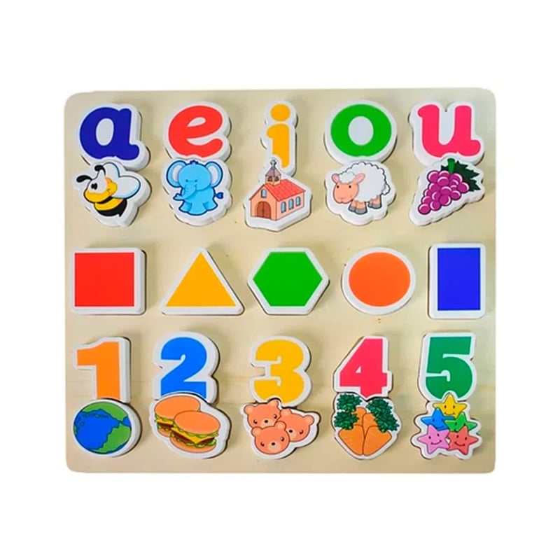 Rompecabezas de vocales números y formas geométricas GENERICO ...