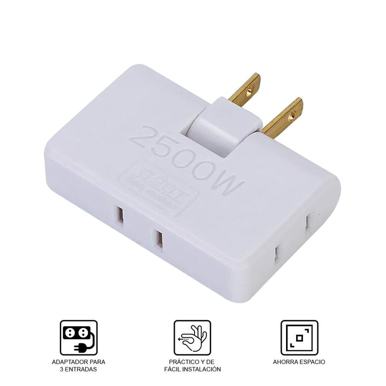 Enchufe Tomacorriente Múltiple Giratorio 3 Salidas GENERICO | falabella.com