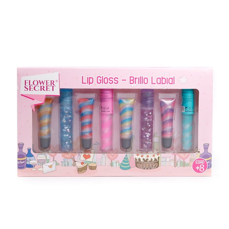 Set Kit De 8 Brillos Labiales Lip Gloss Flower FLOWER | falabella.com