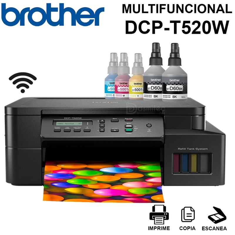Impresora Multifuncional Brother DCP-T520W WiFi BROTHER | falabella.com