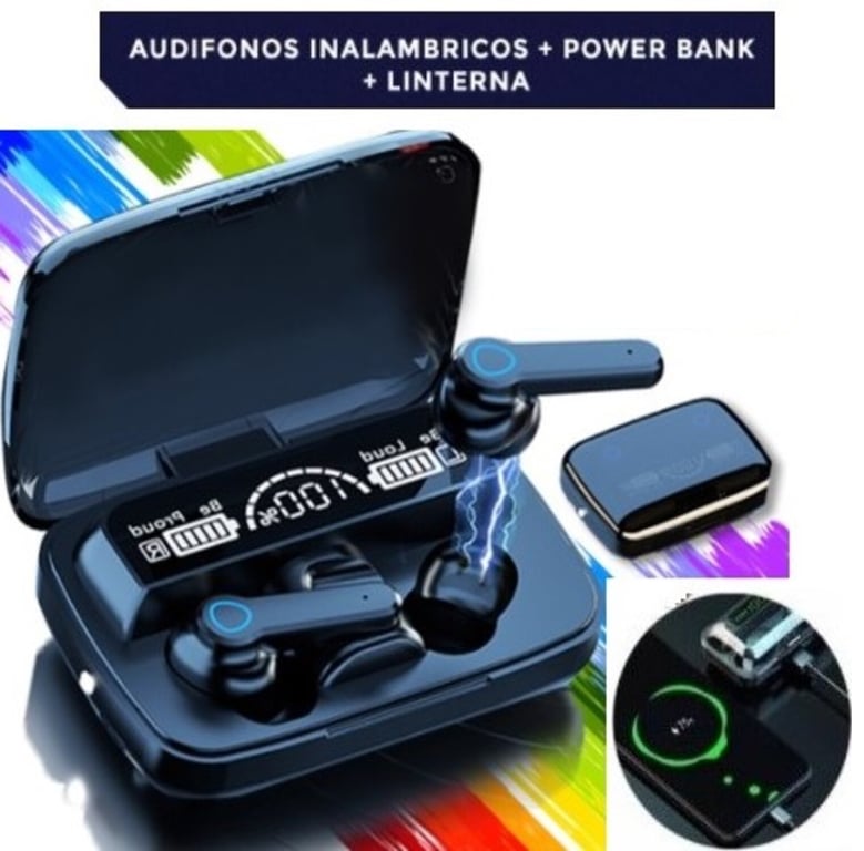 Audífonos inalámbricos LED Bluetooth M19-U con powerbank y linterna CLN TECH | falabella.com