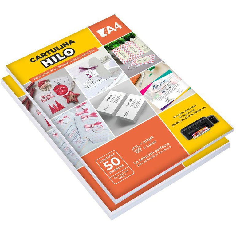 Cartulina hilo texturado blanco - pack 50 - 250 gr GENERICO | falabella.com