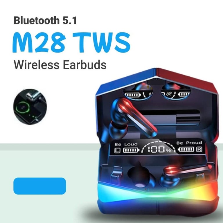 Audífonos M28 Bluetooth Gamer Con Micrófono Powerbank v5.3 CLN TECH ...
