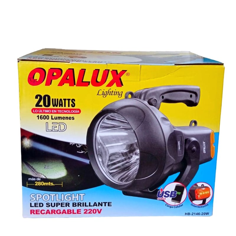 Linterna Recargable Potente 20w 280 Mts Opalux Hb-2146 OPALUX ...