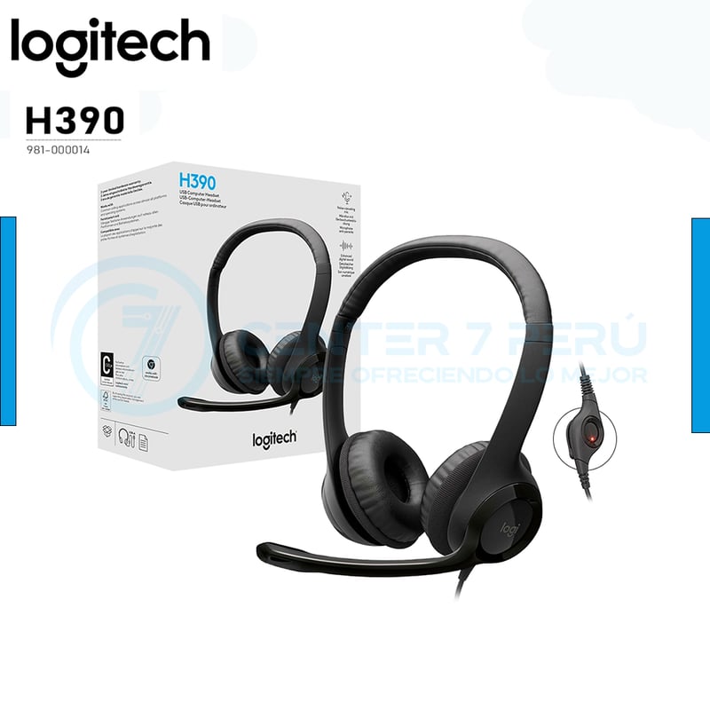 Audífono con micrófono logitech usb h390 clearchat confort LOGITECH ...