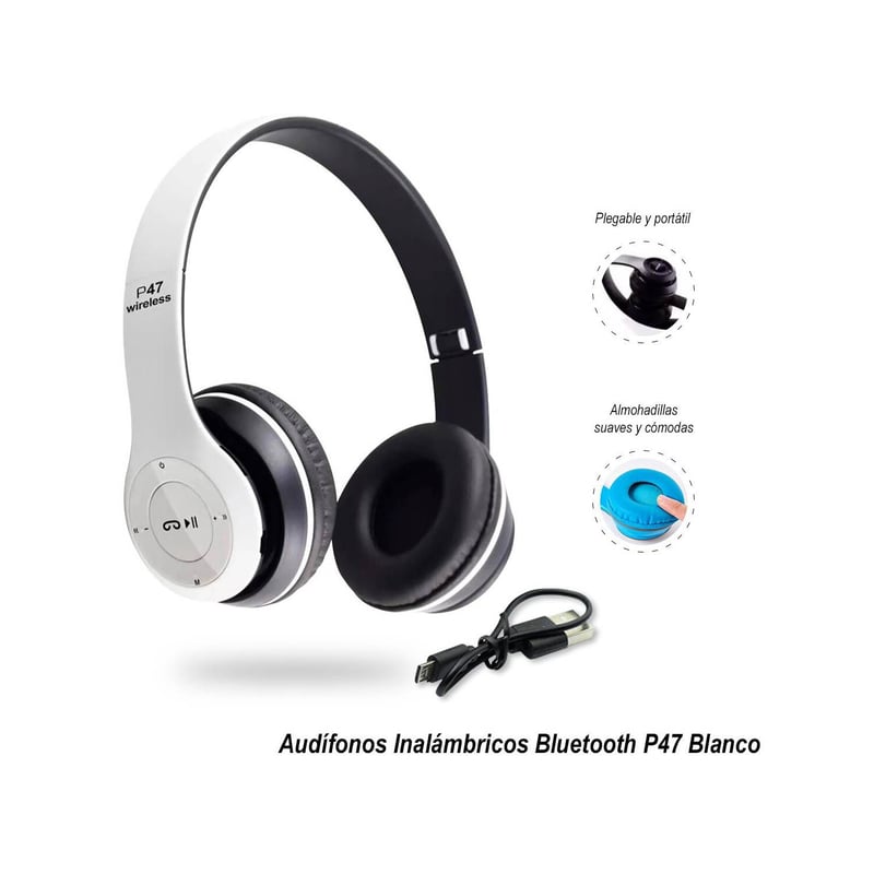 Audífonos Inalámbricos Bluetooth P47 Blanco GENERICO | falabella.com