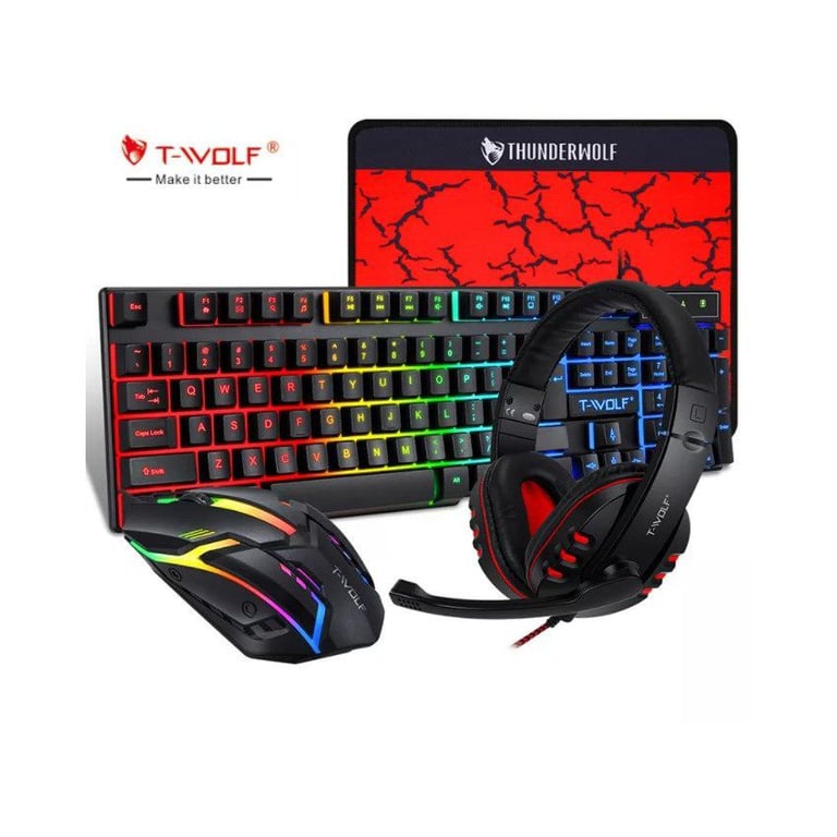 Combo gamer rgb 4en1 tecladomousemousepadaudífono twolf-tf800 TWOLF ...