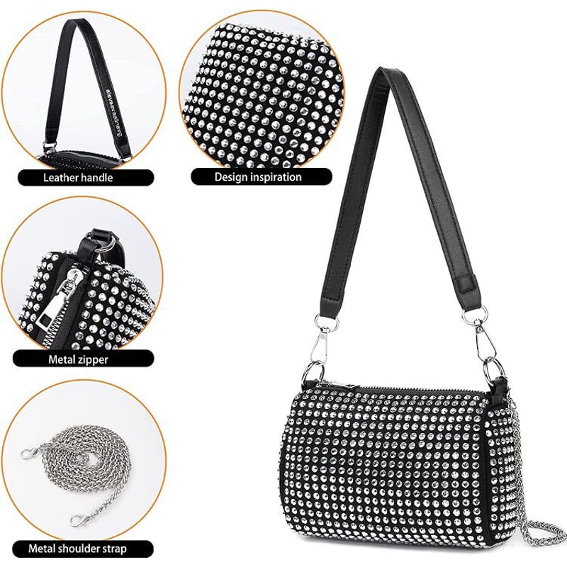 Cartera de Mujer Brillo Diamante hombro Bolsa de Mano Calidad ...