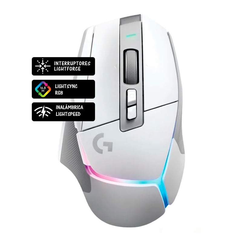 Mouse Logitech G502X plus LIGHTFORCE Inalambrico RGB - Blanco LOGITECH ...