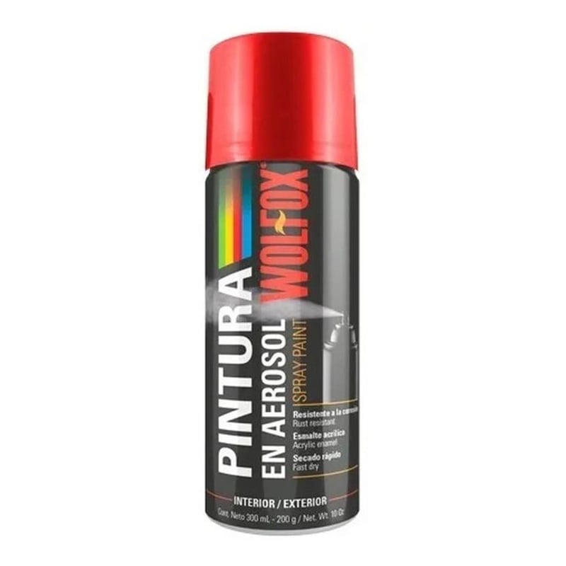 Pintura en Spray Colores Básicos Rojo Brillante 300 ml Wolfox WF0682 ...
