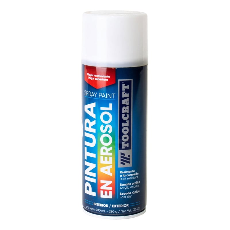 Pintura en Spray Colores Básicos Blanco Brillante Toolcraft TC1642 ...