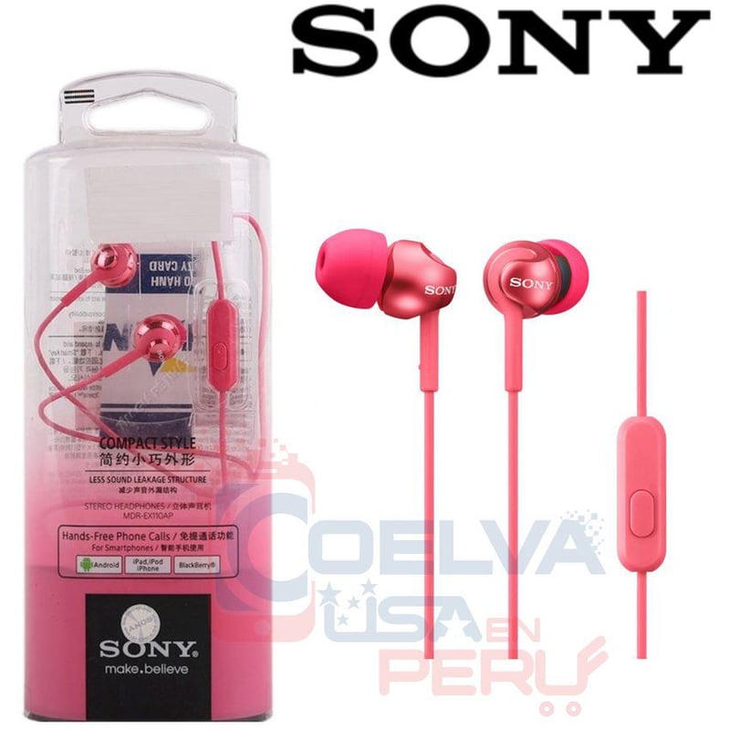 Audífono Sony MDR EX110AP Pure Extra Bass Entrega 24 horas - Rosado ...