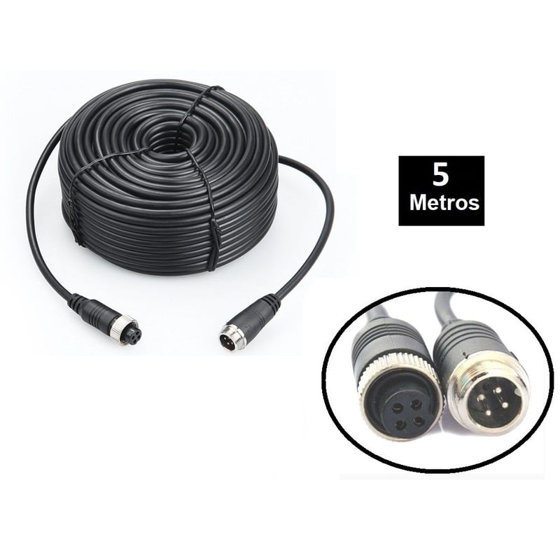 CABLE 4 PINES M12 AVIATION 5 METROS PARA MDVR CAMARAS GENERICO ...