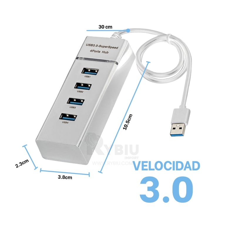 Hub Conector Usb a 4 Puertos Blanco GENERICO | falabella.com