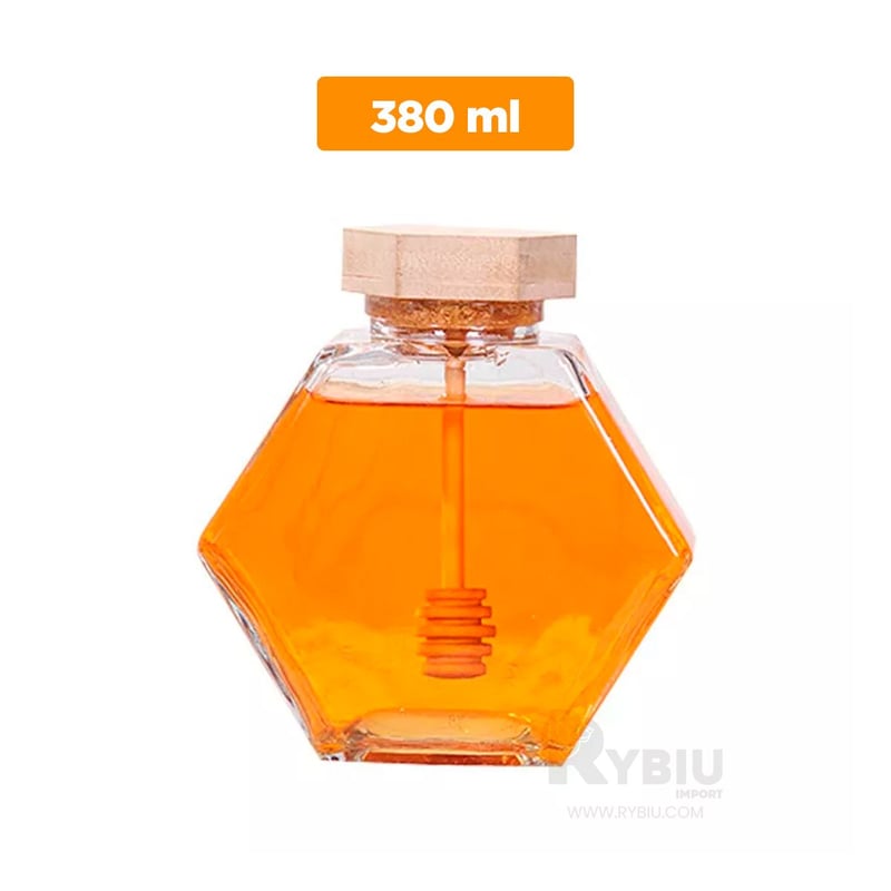 Bote de Miel Hexagonal con Tapa de Madera 380 ML GENERICO | falabella.com
