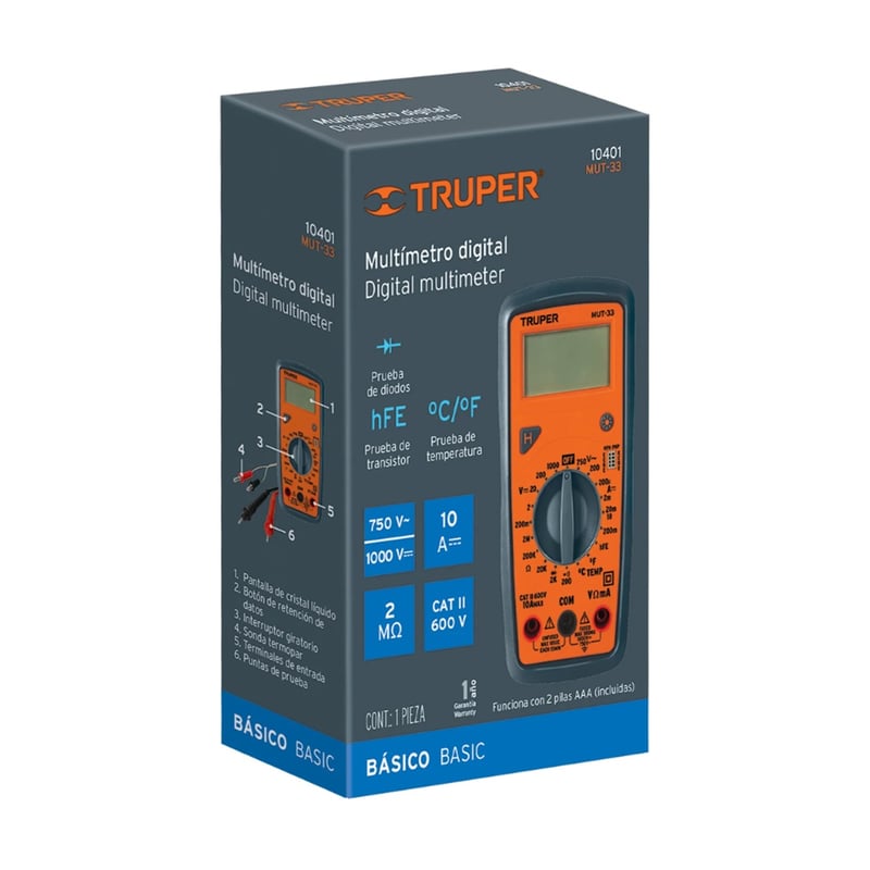 Multímetro Multitester Digital Truper Mut-33 TRUPER | falabella.com