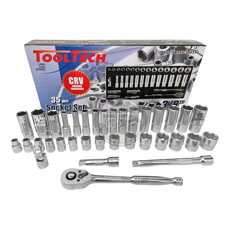 Set Juego Maleta 35 piezas dados cortos y tubulares 3/8 ToolTech UYUSTOOLS | falabella.com