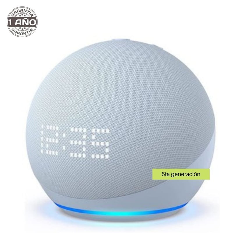 PARLANTE INTELIGENTE ALEXA ECHO DOT 5 GEN CON RELOJ AZUL AMAZON AMAZON ...