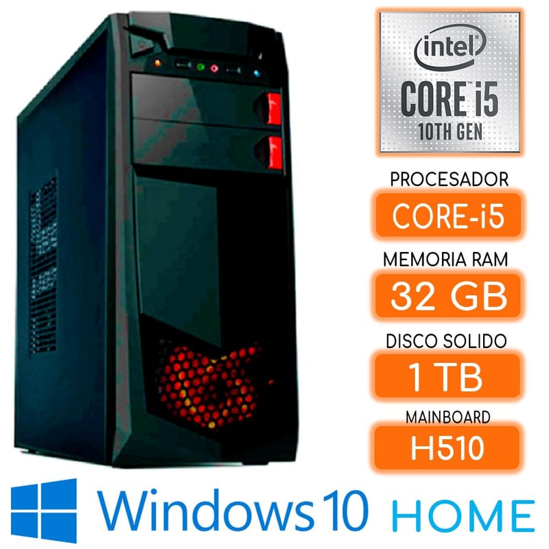 Computadora CPU Intel Core i5-10400 RAM 32GB SSD 1TB Windows 10 PC ...