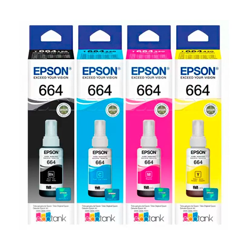 Kit de 4 Tintas Epson T664 Originales 100% EPSON | falabella.com