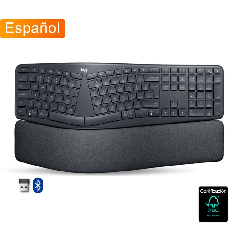 Teclado Ergonomico Logitech K860 Inalambrico y Bluetooth - Negro ...