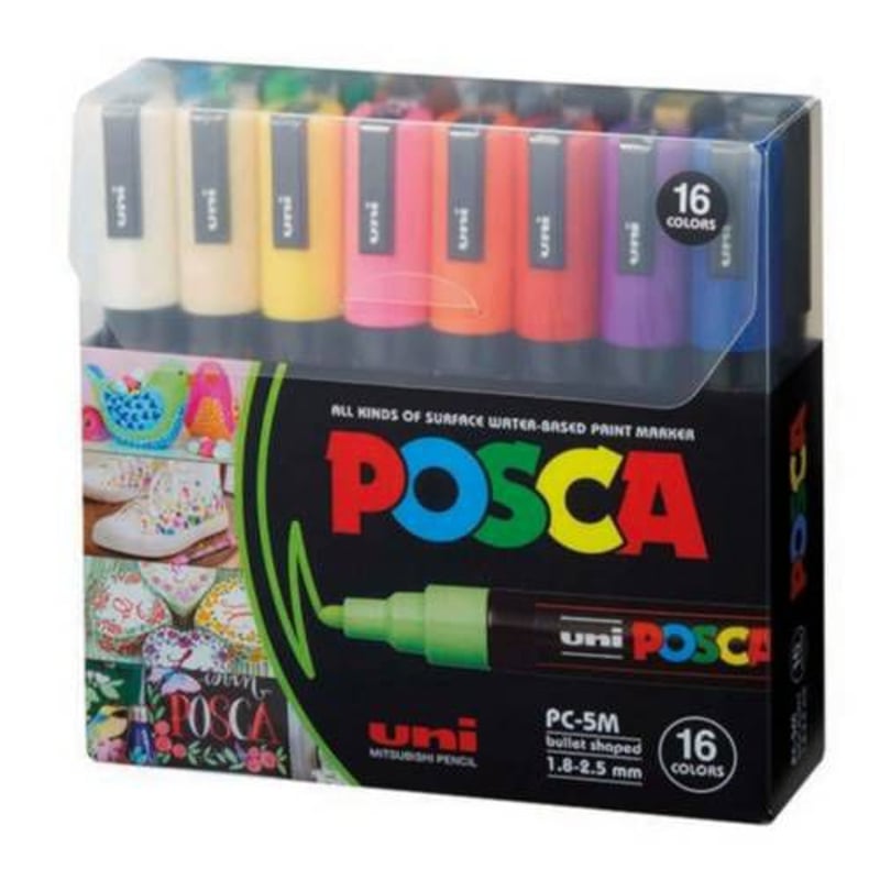 Set Marcadores Punta 5m x 16 Básico POSCA | falabella.com