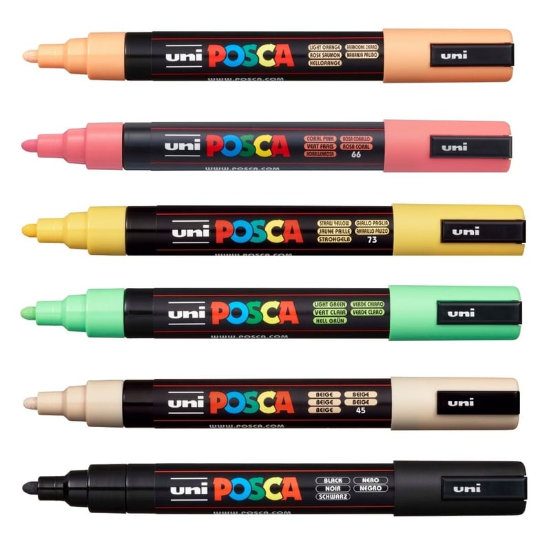 Set Marcadores Punta 5m x 6 Soft POSCA | falabella.com