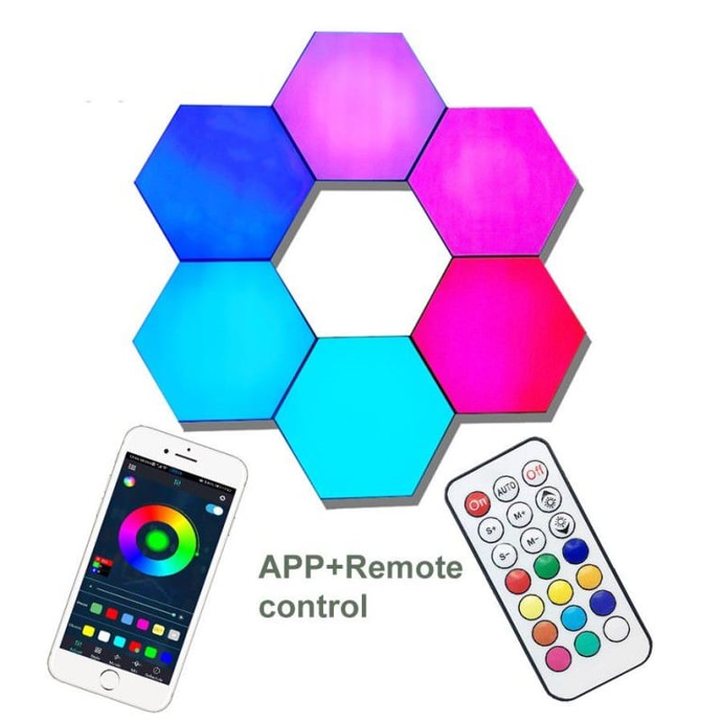 Kit Luces LED Hexagonal Colores y formas personalizables App versión ...