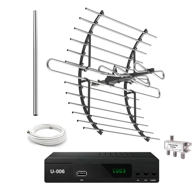 Sintonizador Decodificador Tdt Antena Exterior Splitter 3 Vías kit ...