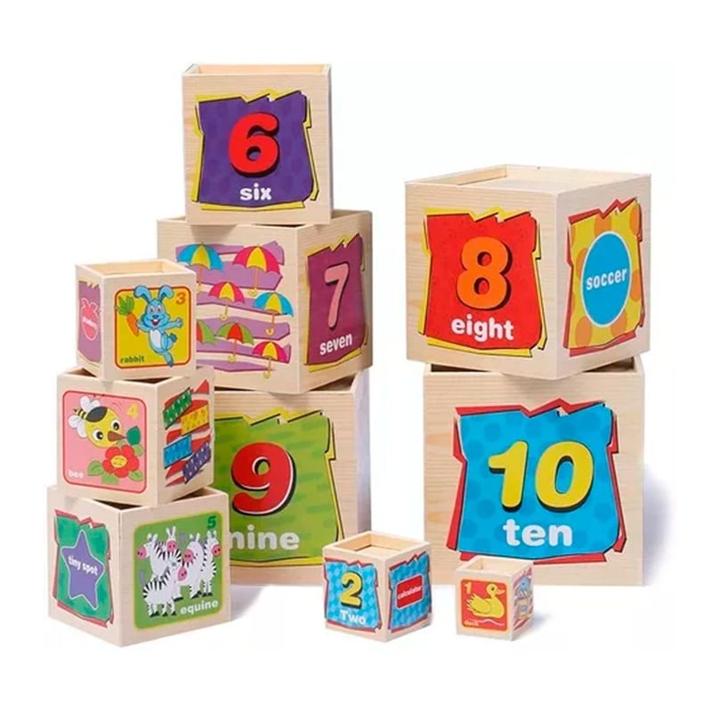 Cubo Apilable Didáctico del 1 al 10 de Madera GENERICO | falabella.com